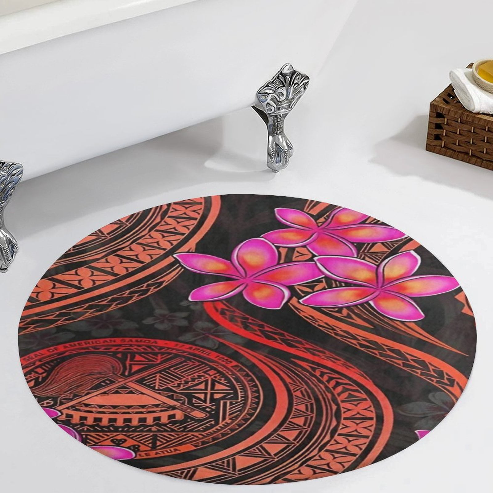 Beautiful Hand Drawn Floral Pattern Round Carpet Circle Rug Outdoor ...