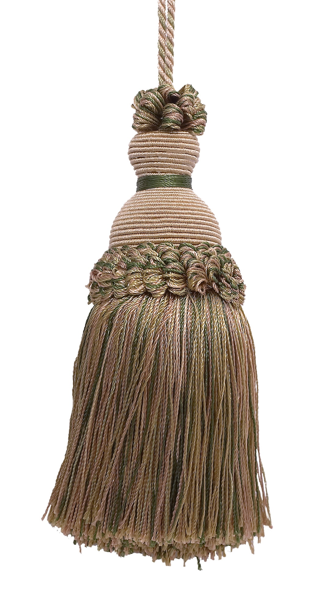 Beautiful Hand-crafted 5" (12.5cm) Key Tassel, 3 1/2" (8.5cm) Loop ...
