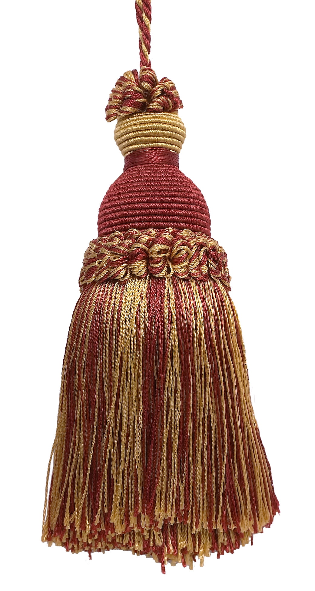Beautiful Hand-crafted 5" (12.5cm) Key Tassel, 3 1/2" (8.5cm) Loop ...