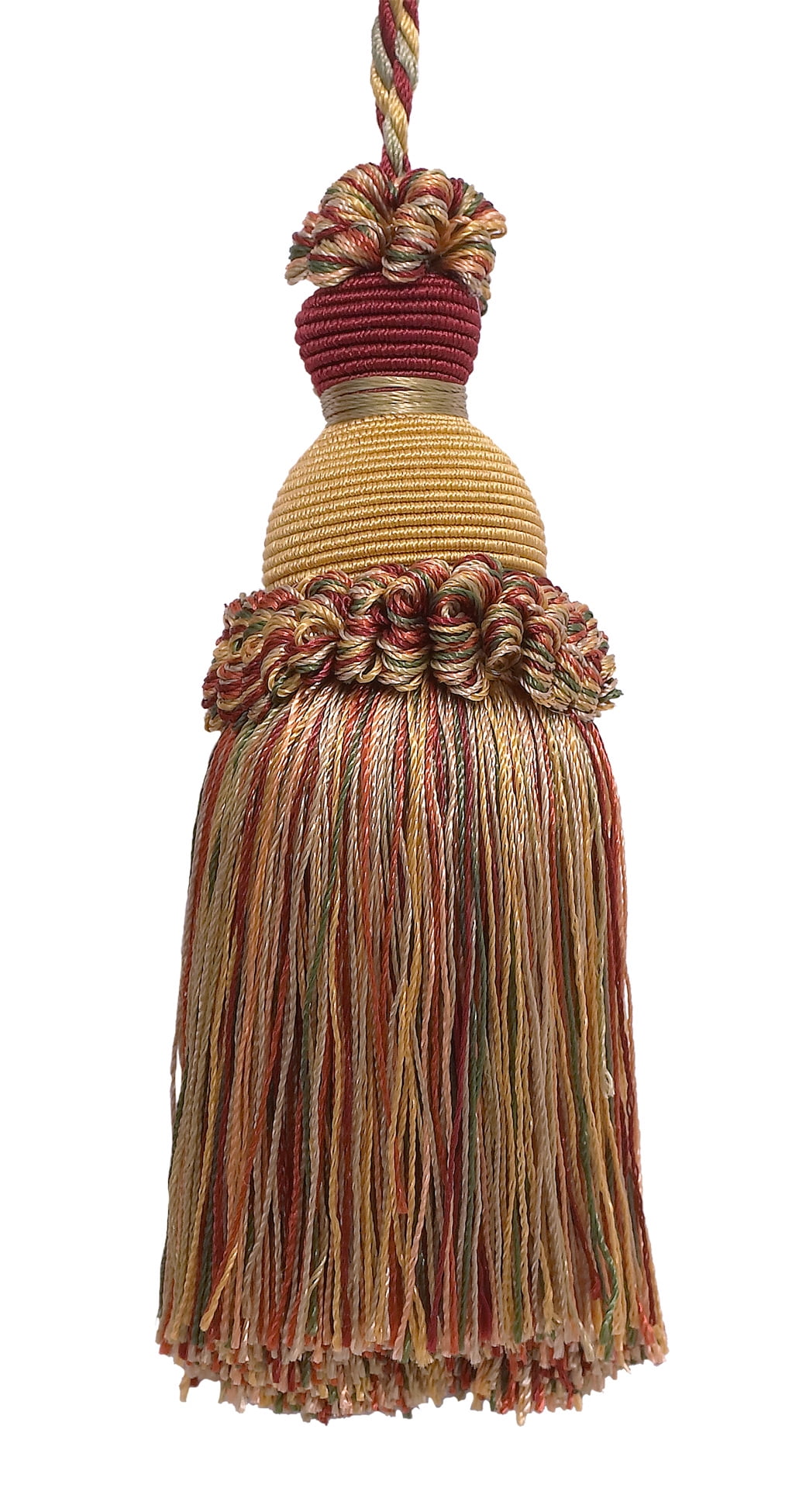 Beautiful Hand-crafted 5" (12.5cm) Key Tassel, 3 1/2" (8.5cm) Loop ...