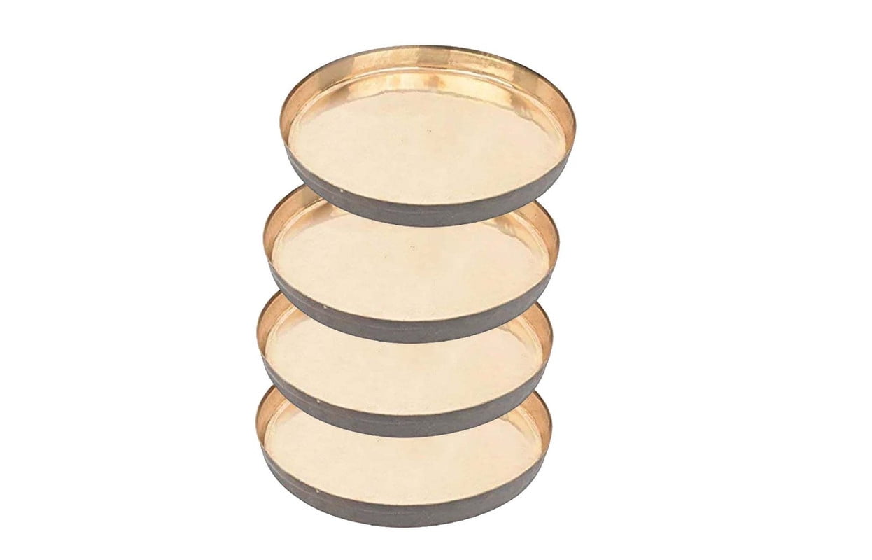 Beautiful Handmade Kansi Plates Bell Bronze Metal Tray Pooja Thali, 800 ...