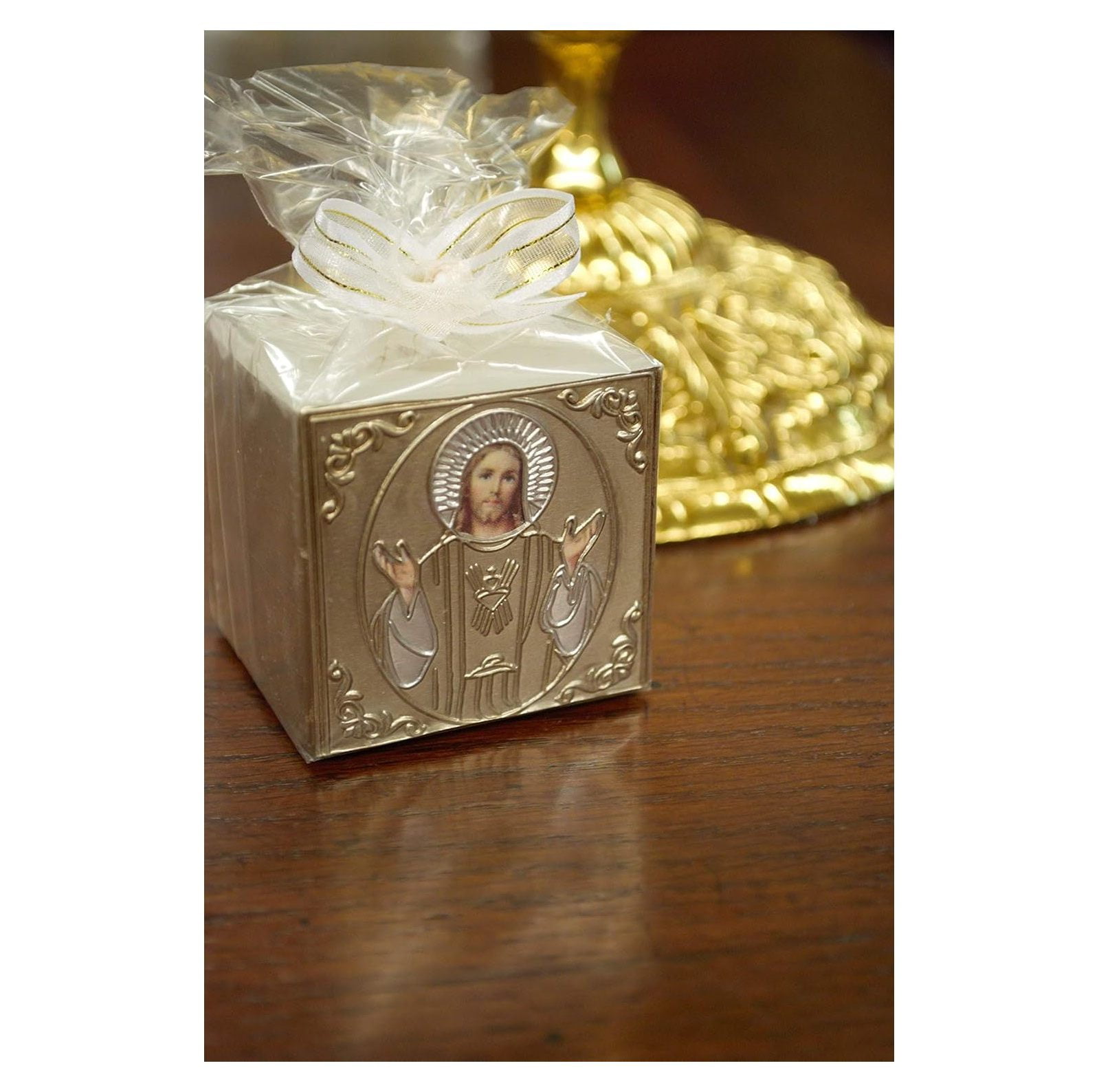 Beautiful Handmade Sacred Heart of Jesus Square Candle (2x2) - Walmart.com