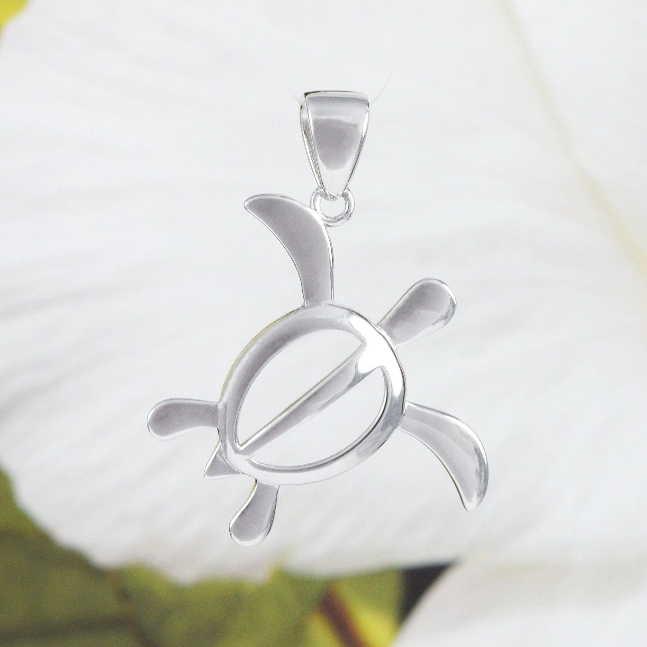 Beautiful Hawaiian Large Sea Turtle Necklace, Sterling Silver Turtle ...