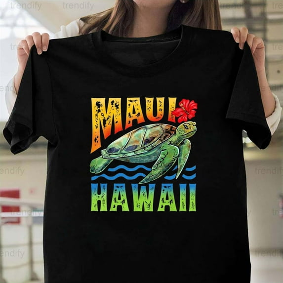 Beautiful Hawaiian Sea Turtle Maui Tropical Vacation Graphic, H9961 T ...