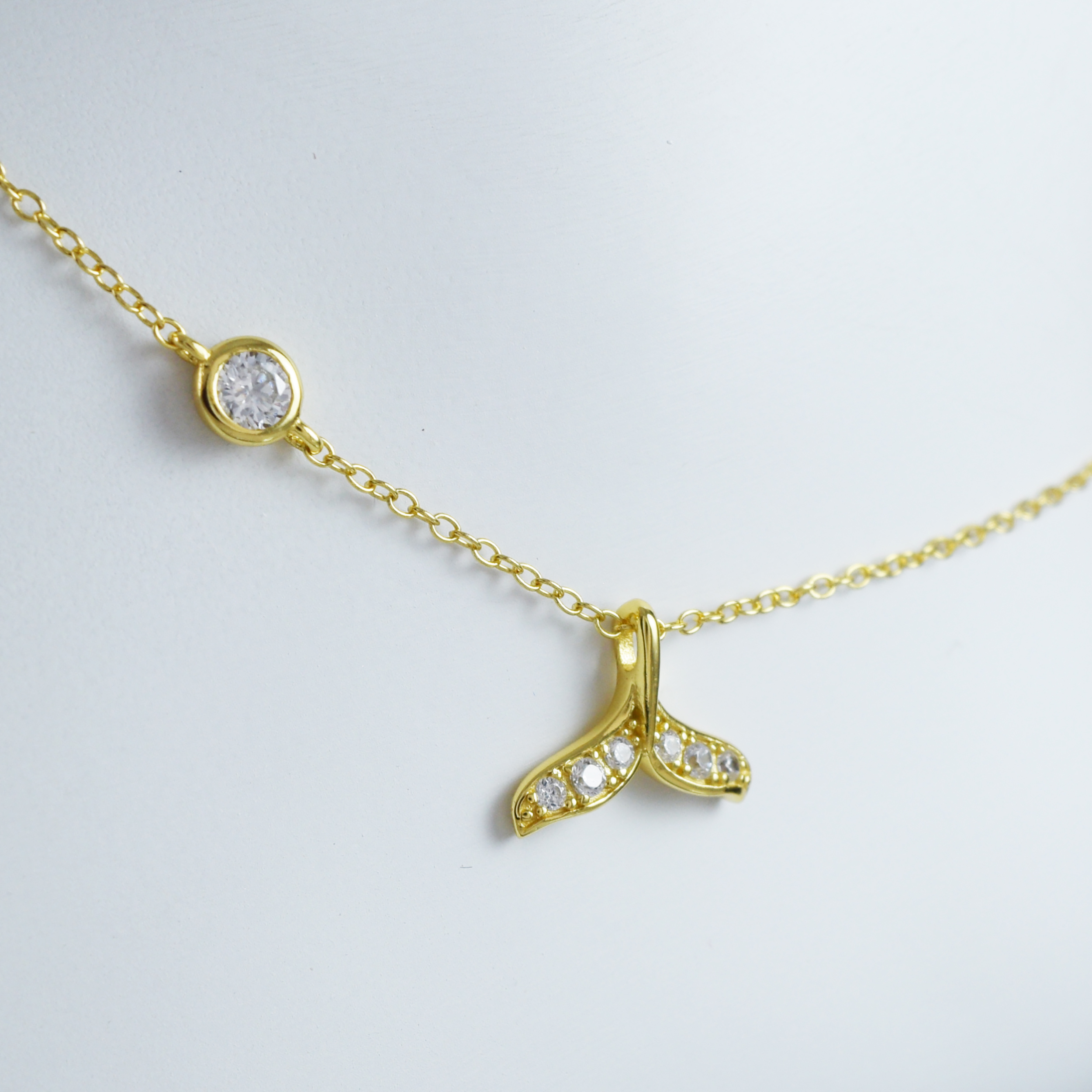 Beautiful Hawaiian Whale Tail Ankle Bracelet, Sterling Silver Yellow ...
