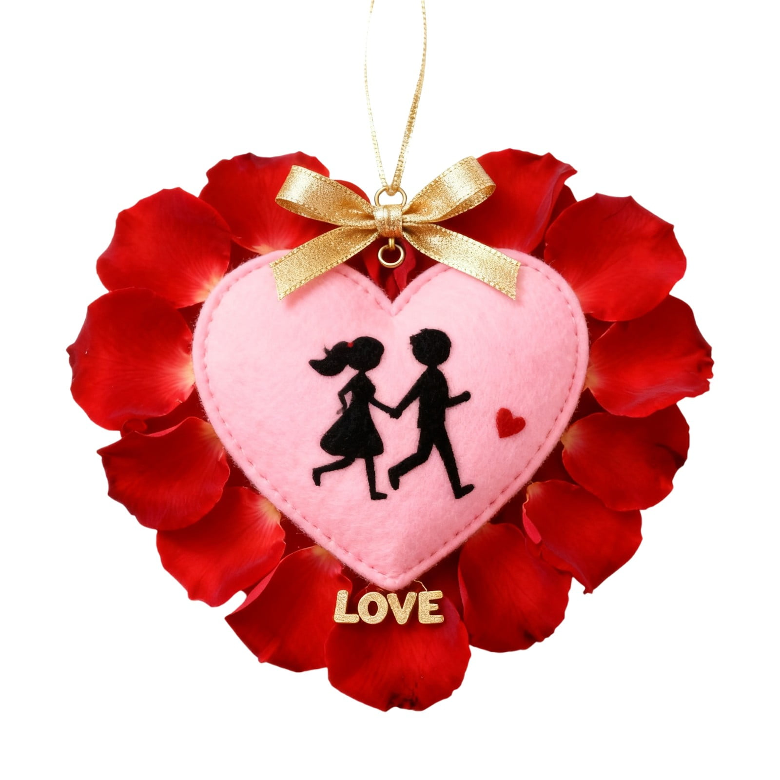 Beautiful Heart Shaped Ornament Featuring Rose Heart Couple, 2D Acrylic ...