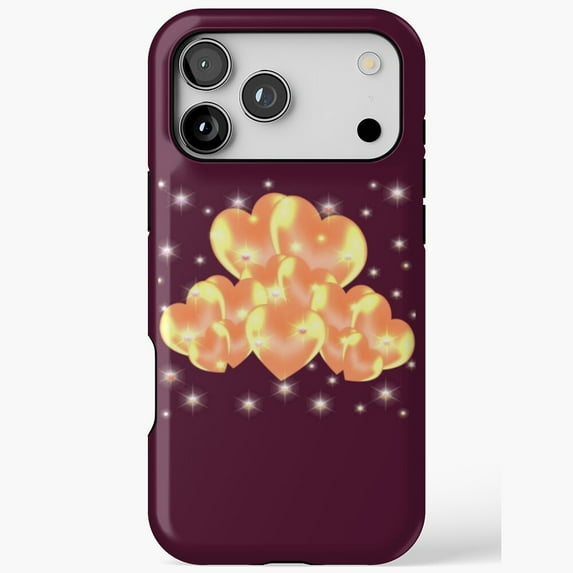 Beautiful Hearts Art Pattern Design iPhone Case 17 11 12 13 14 15 16 ...