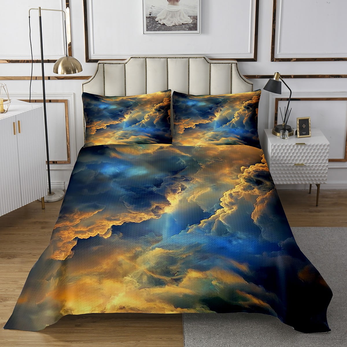 Beautiful Heavenly Quilt Set King Size,Oil Painting Sunlight Coverlet ...