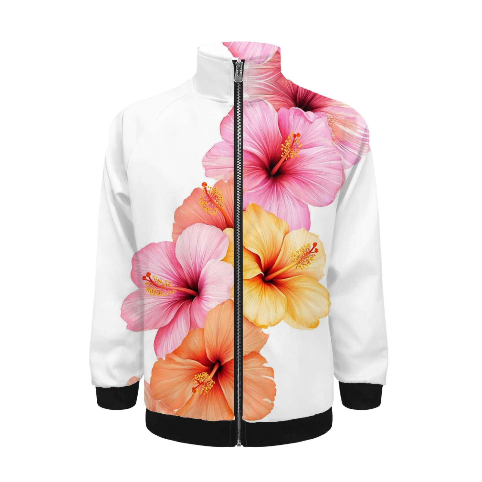 Beautiful Hibiscus Flower Cascade Jacket Men's Street Cool Long Sleeves ...