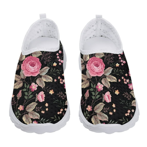Beautiful Hibiscus Flower Design Lightweight Breathable Shoes Soft And ...