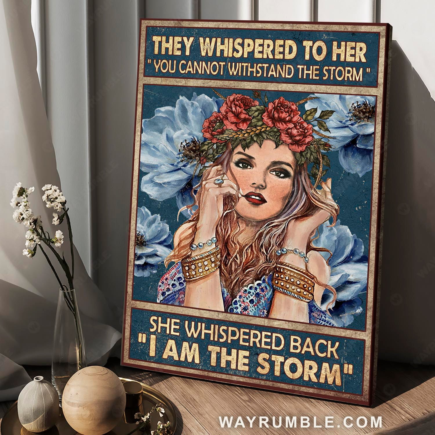 Beautiful Hippie Girl, Flower Wreath, They Whispered To Her - Jesus ...