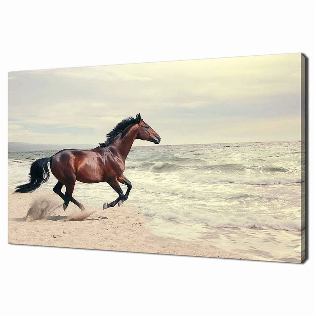 Beautiful Horse Running On The Beach Wall Art Home Decor Vintage Gift ...