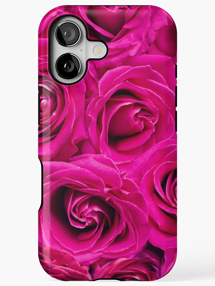 Beautiful Hot Pink Roses Phone Case for iPhone 17 16 15 14 13 12 11 Pro ...