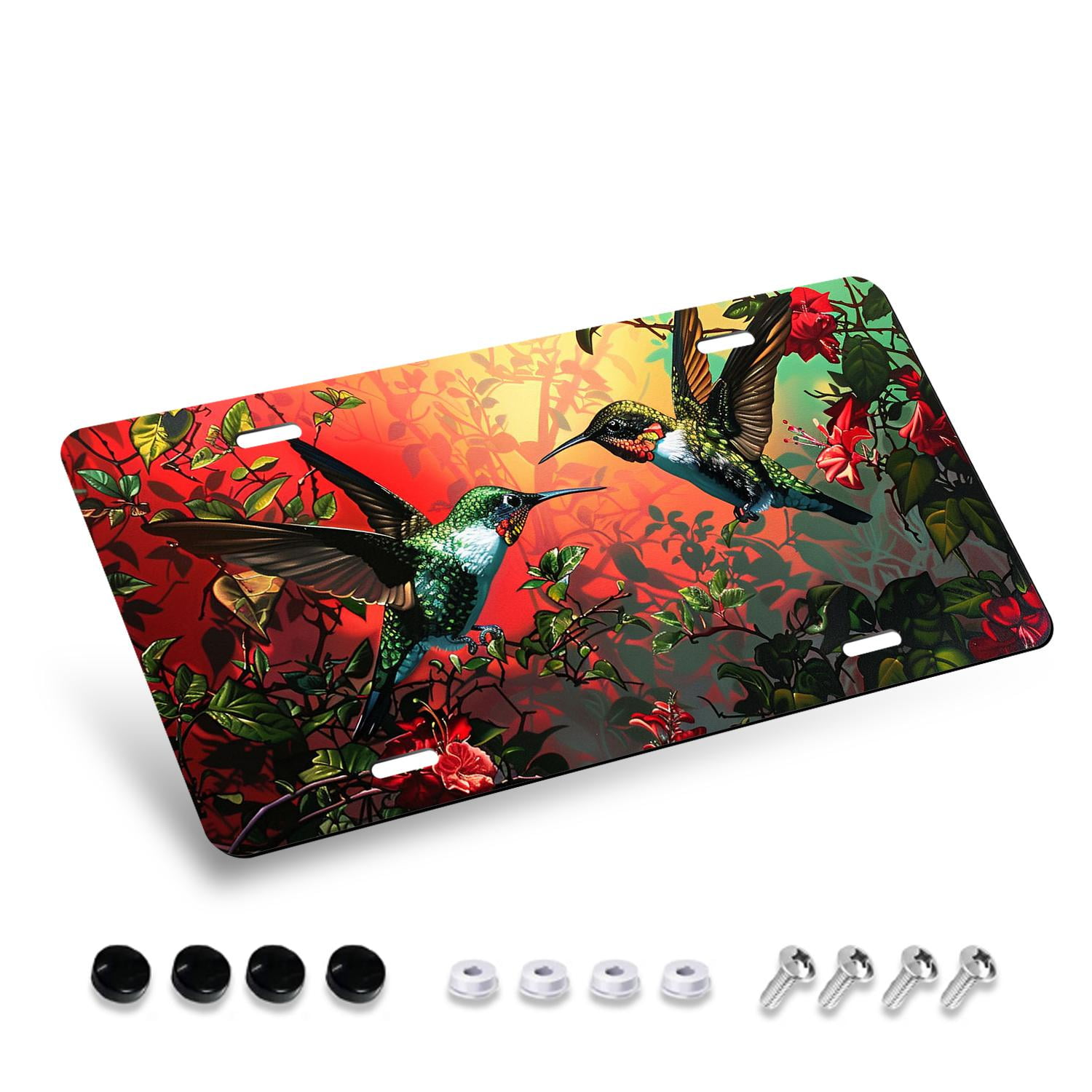 Beautiful Hummingbird Flower Landscape Nature charming Plate Cover ...