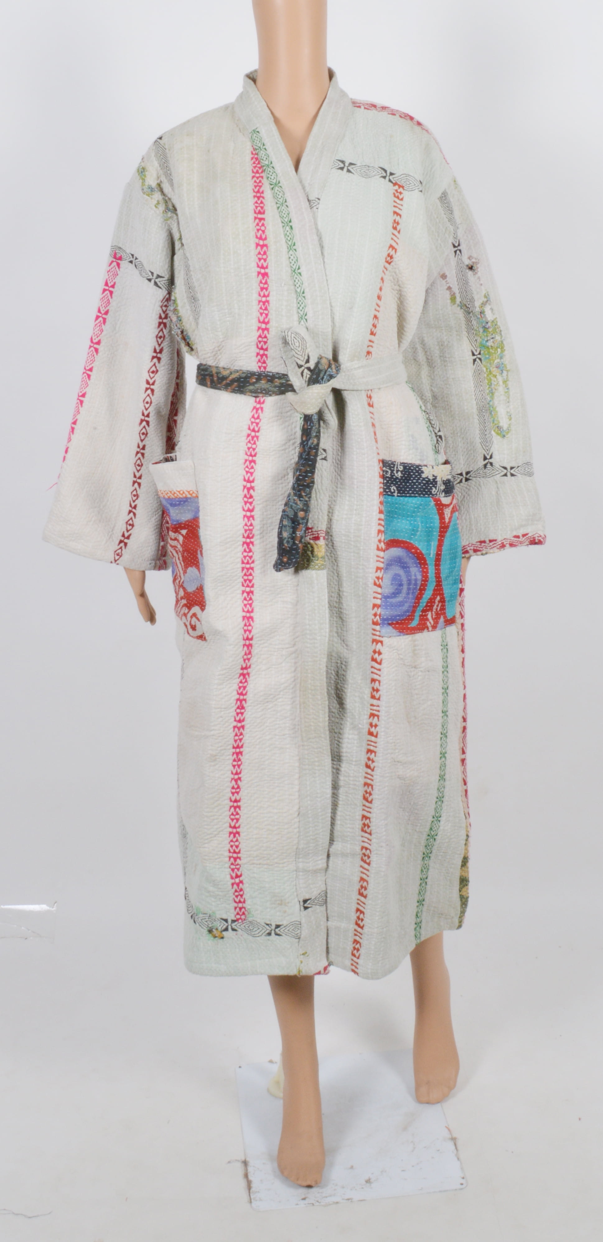 Beautiful Indian Handmade Cotton Kantha kimono~ Assorted Patchwork ...