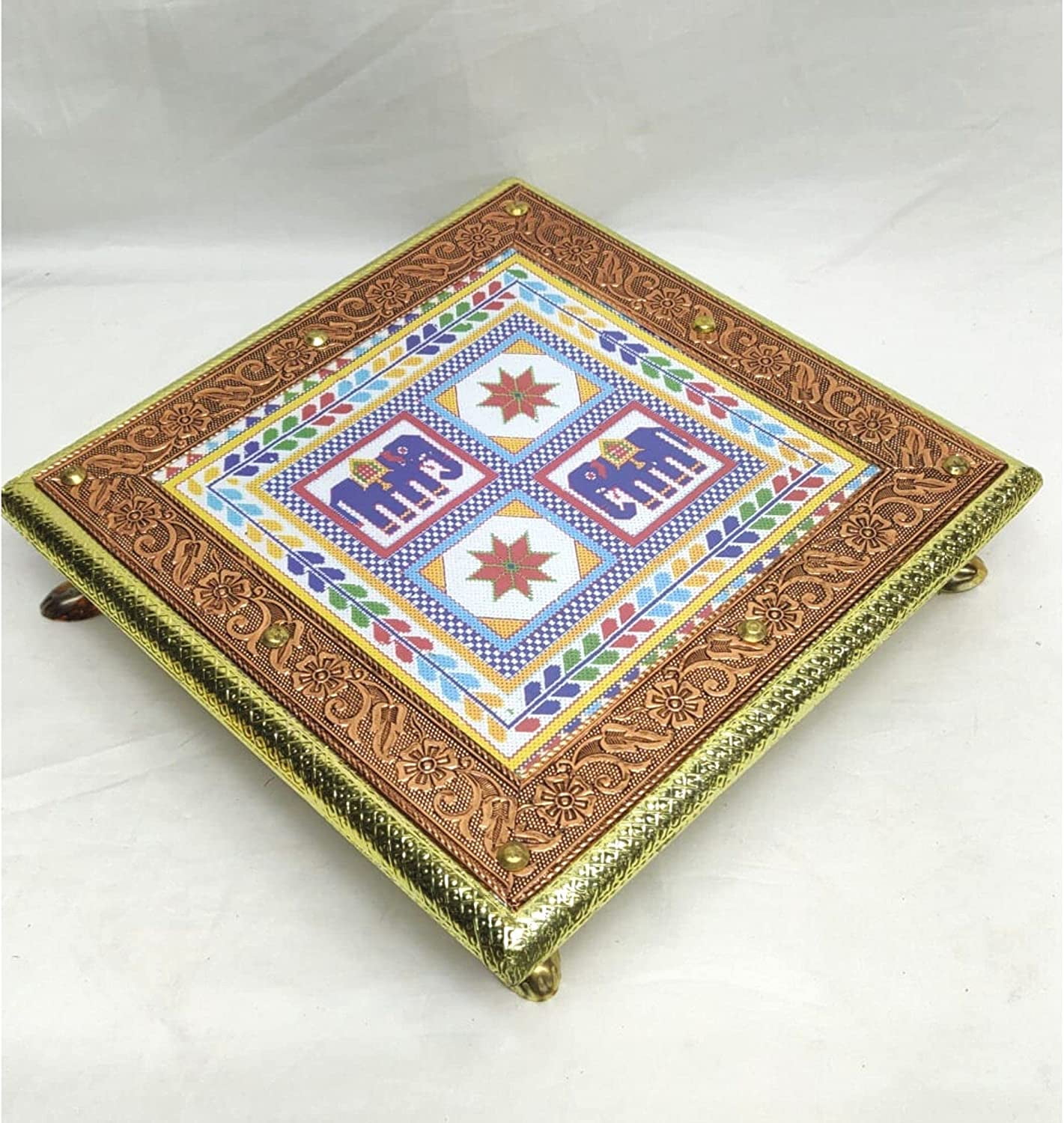 Beautiful Indian Handmade Wooden Bajot Hand Painted Bajoth Chowki ...