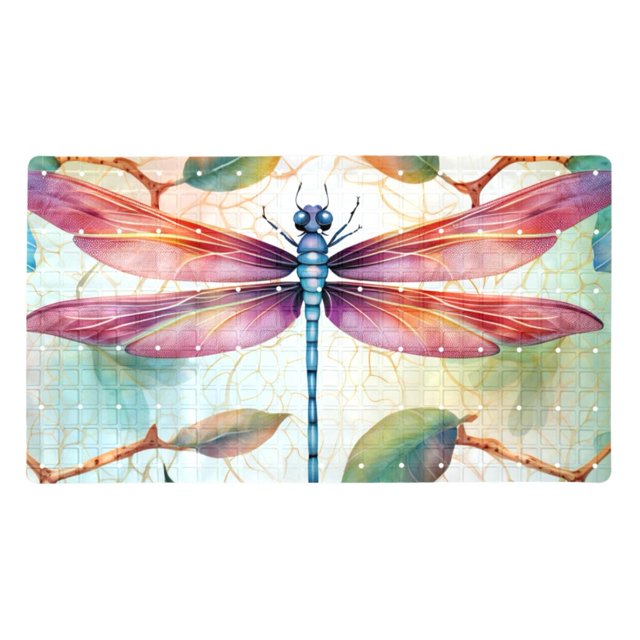 Beautiful Insects Dragonfly Premium Non-Slip Bath Tub Mat, Extra Long ...