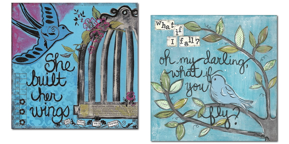 Beautiful Inspirational "She Built Her Wings On The Way Down" and "What ...