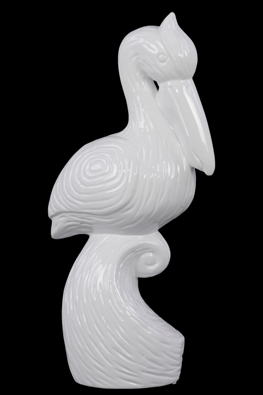 Beautiful & Intimidating Ceramic Pelican Bird On Stand White - Walmart.com