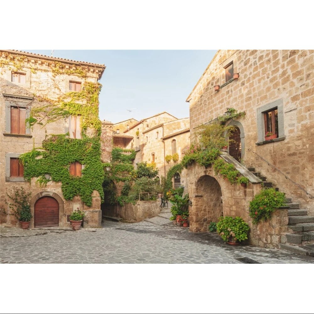 Beautiful Italy Dolomites Valley Scenery Backdrop Blue Sky Clouds High ...