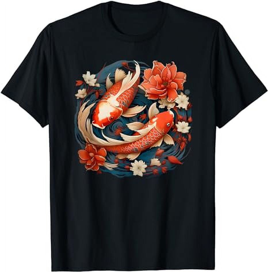 Beautiful Japanese Koi Fish Carp Swimming In Pond T-Shirt - Walmart.com