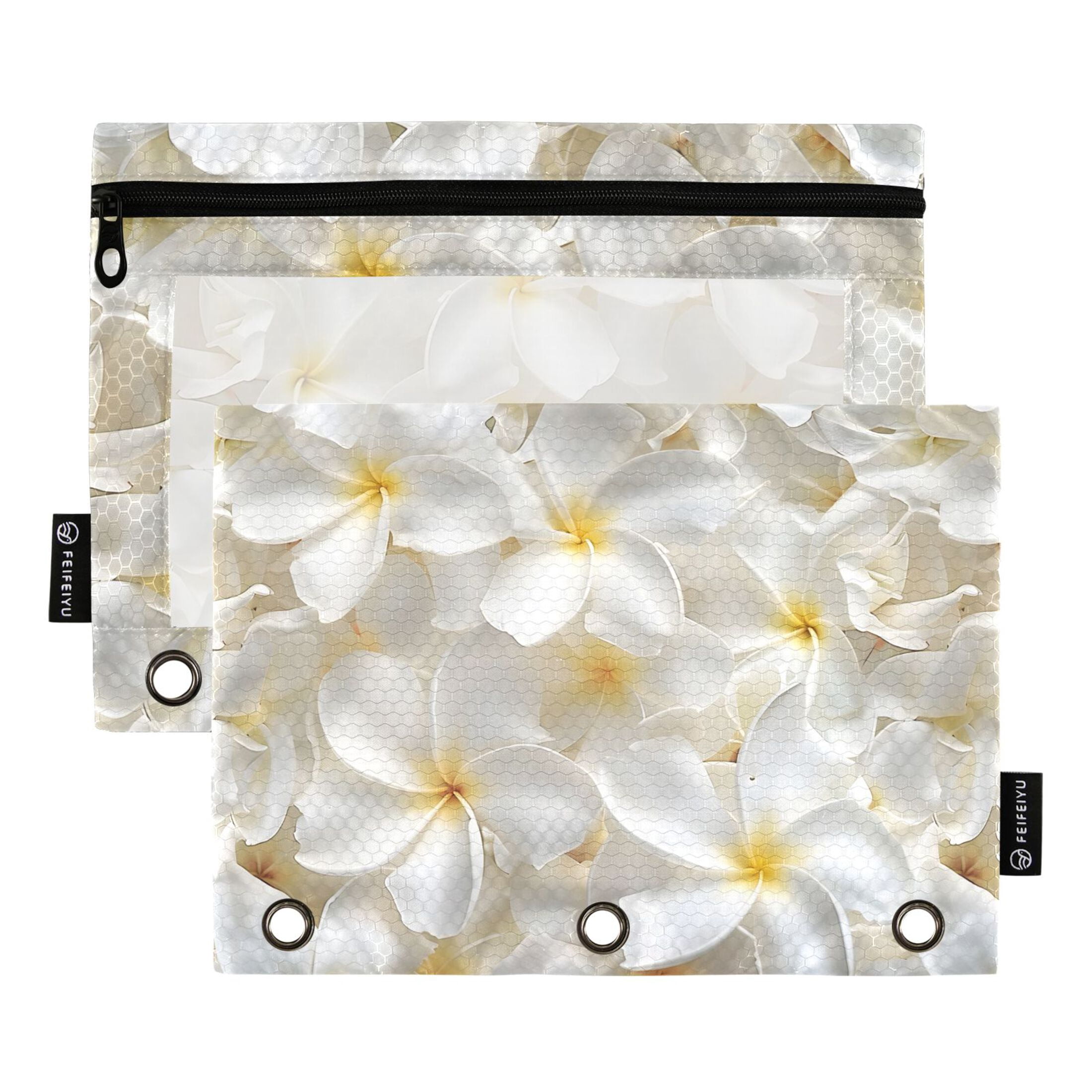 Beautiful Jasmine Flowers 2 Pack Pencil Pouch for 3 Ring Binder Smooth ...