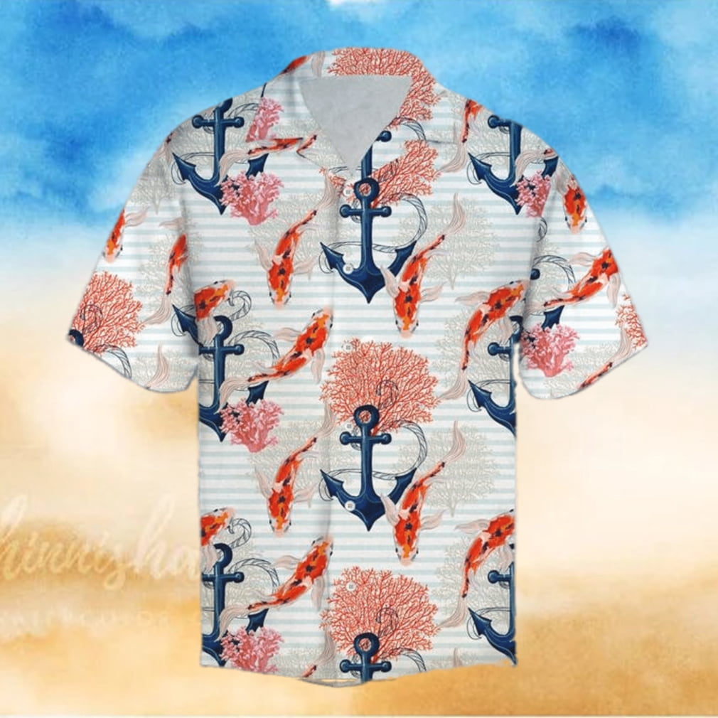 Beautiful Koi Fish And Anchor Hawaiian Shirt - Walmart.com