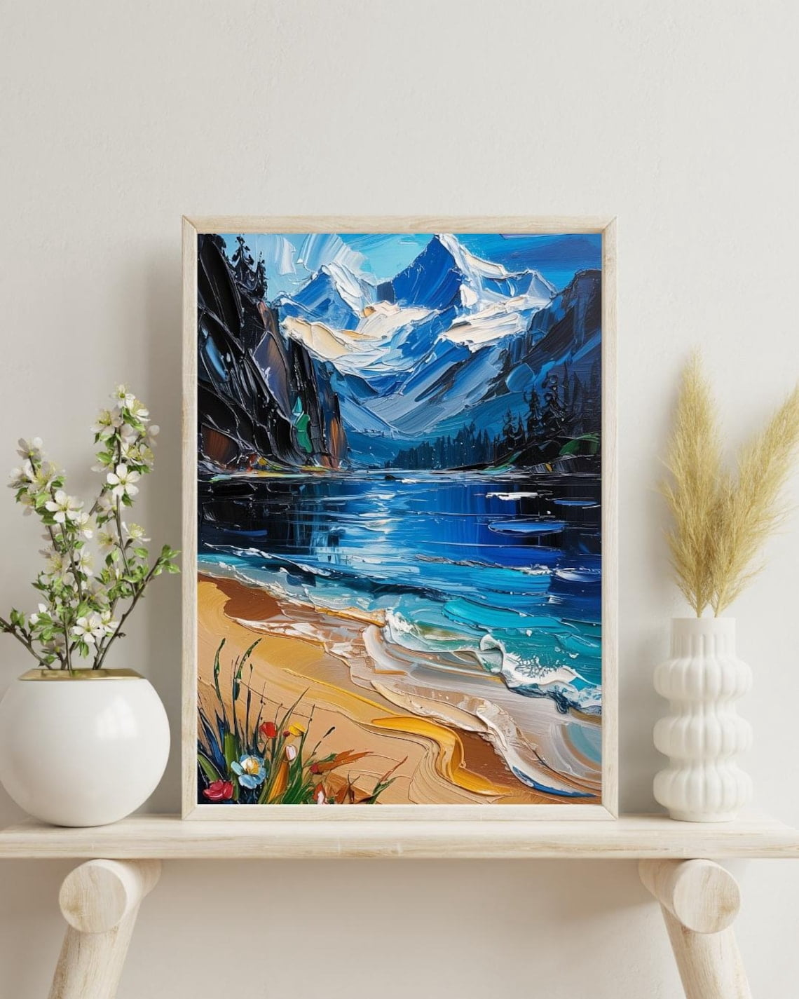Beautiful Lakeside Modern Landscape Wall Art Poster Unframed Paper ...