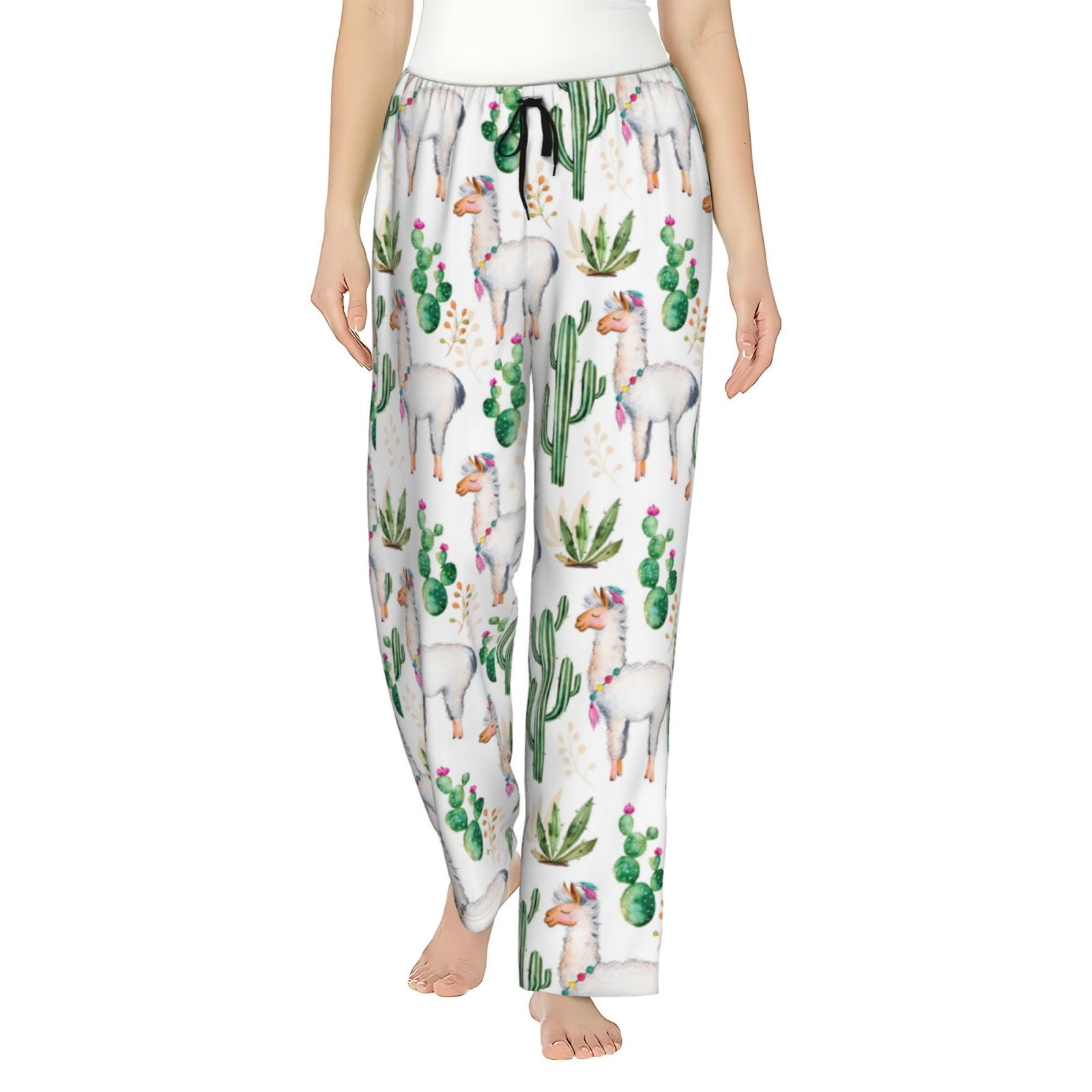 Beautiful Lama Cactus Alpaca Women's Comfy Pajama Pants With Pockets ...