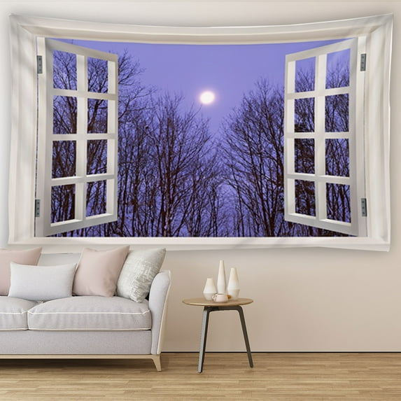 Beautiful Landscape Outside The Window Printed Tapestry Cheap Hippie ...