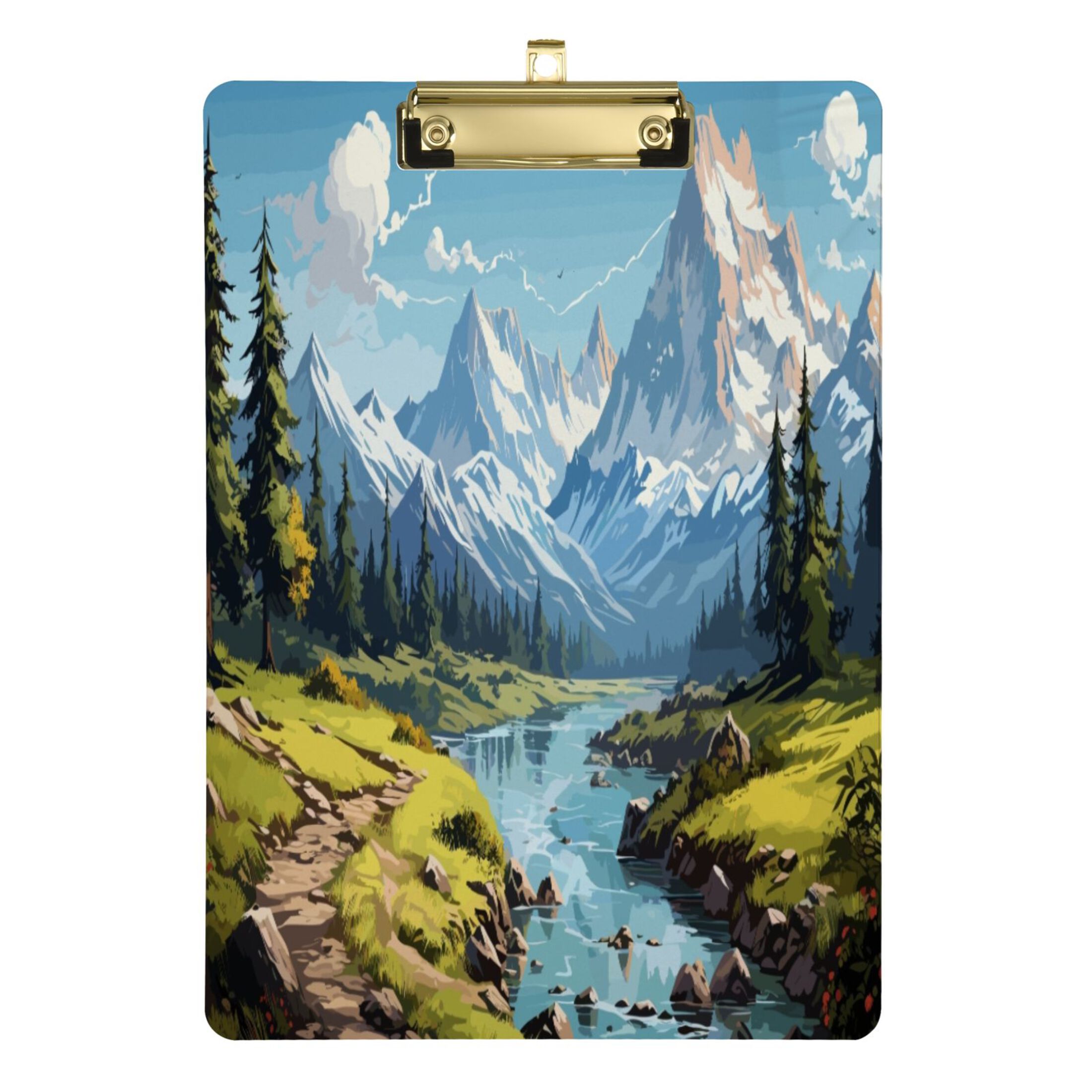 Beautiful Landscape River Mountain Acrylic Clipboards A4 Standard ...