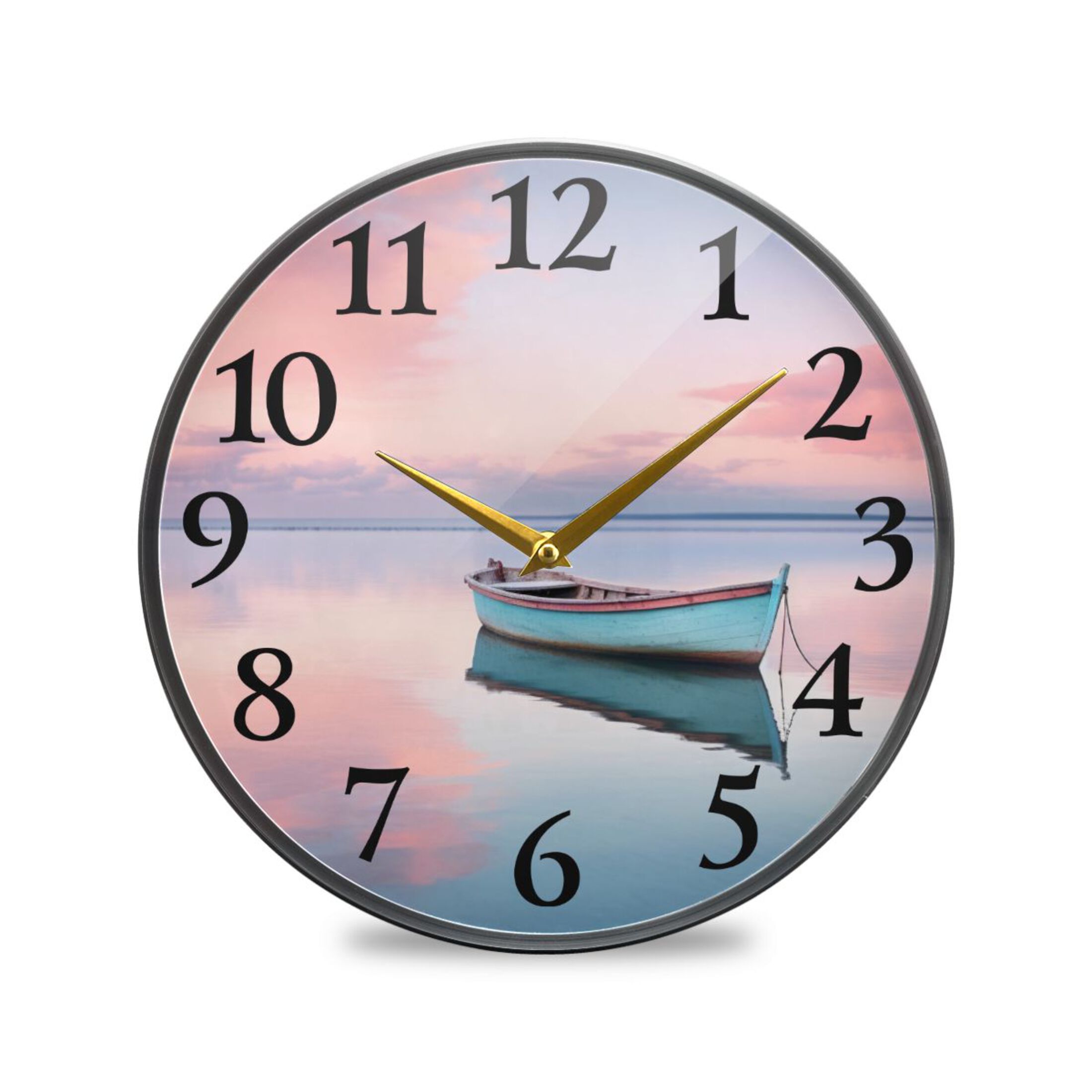 Beautiful Landscape Wall Clocks Battery Operated 11.9 Inch Round Clock ...