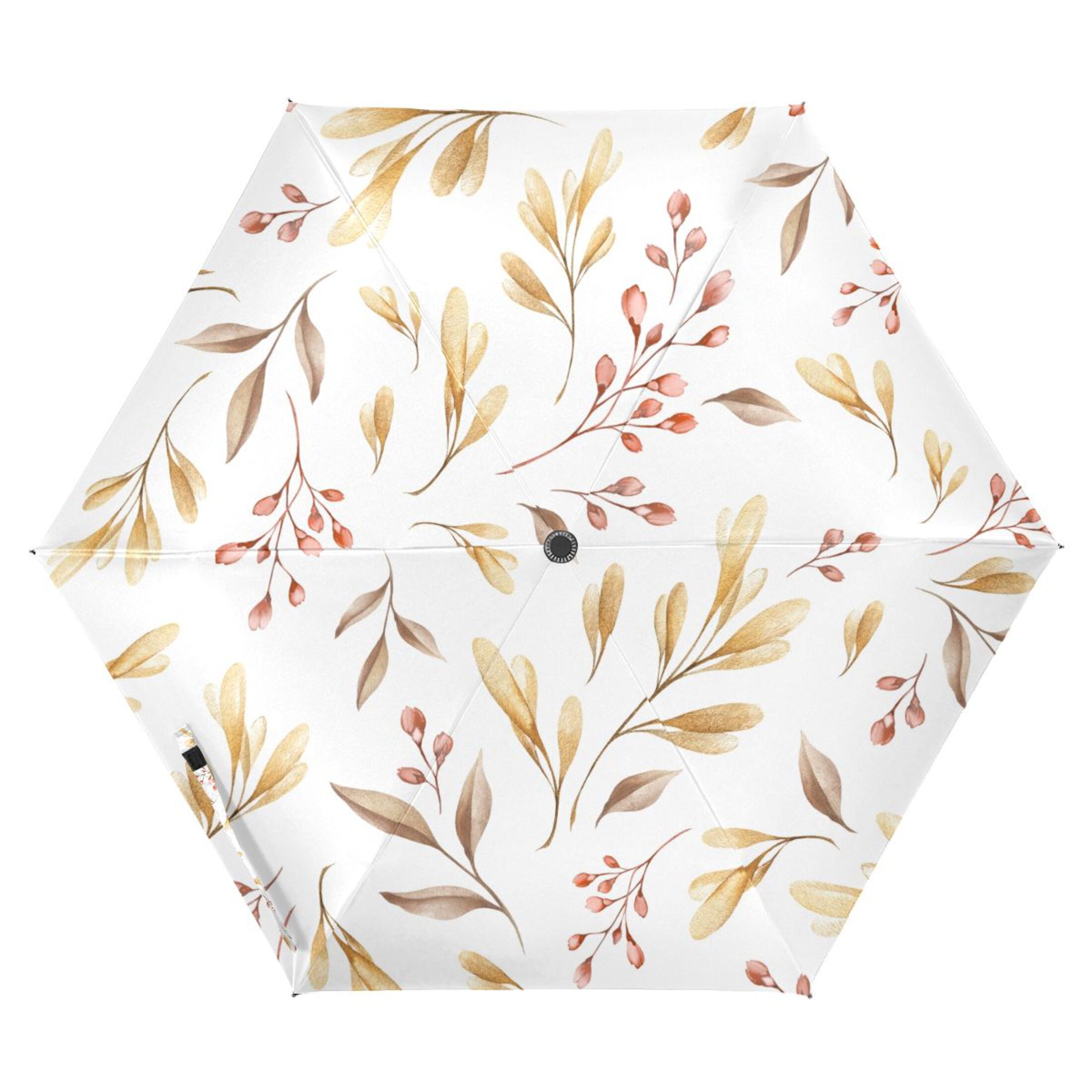 Beautiful Leaves UPF 50+ Compact Folding Umbrella for Rain Windproof ...