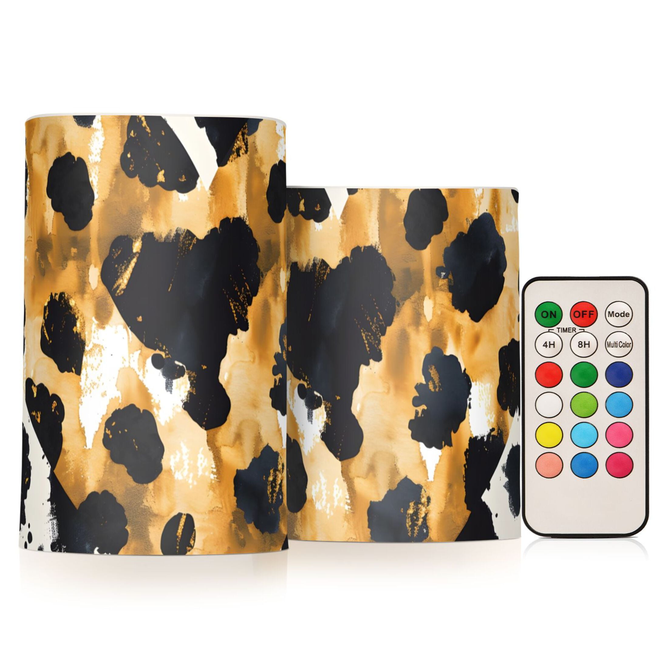 Beautiful Leopard Skin Heart Flameless Candles with Remote Timer LED ...