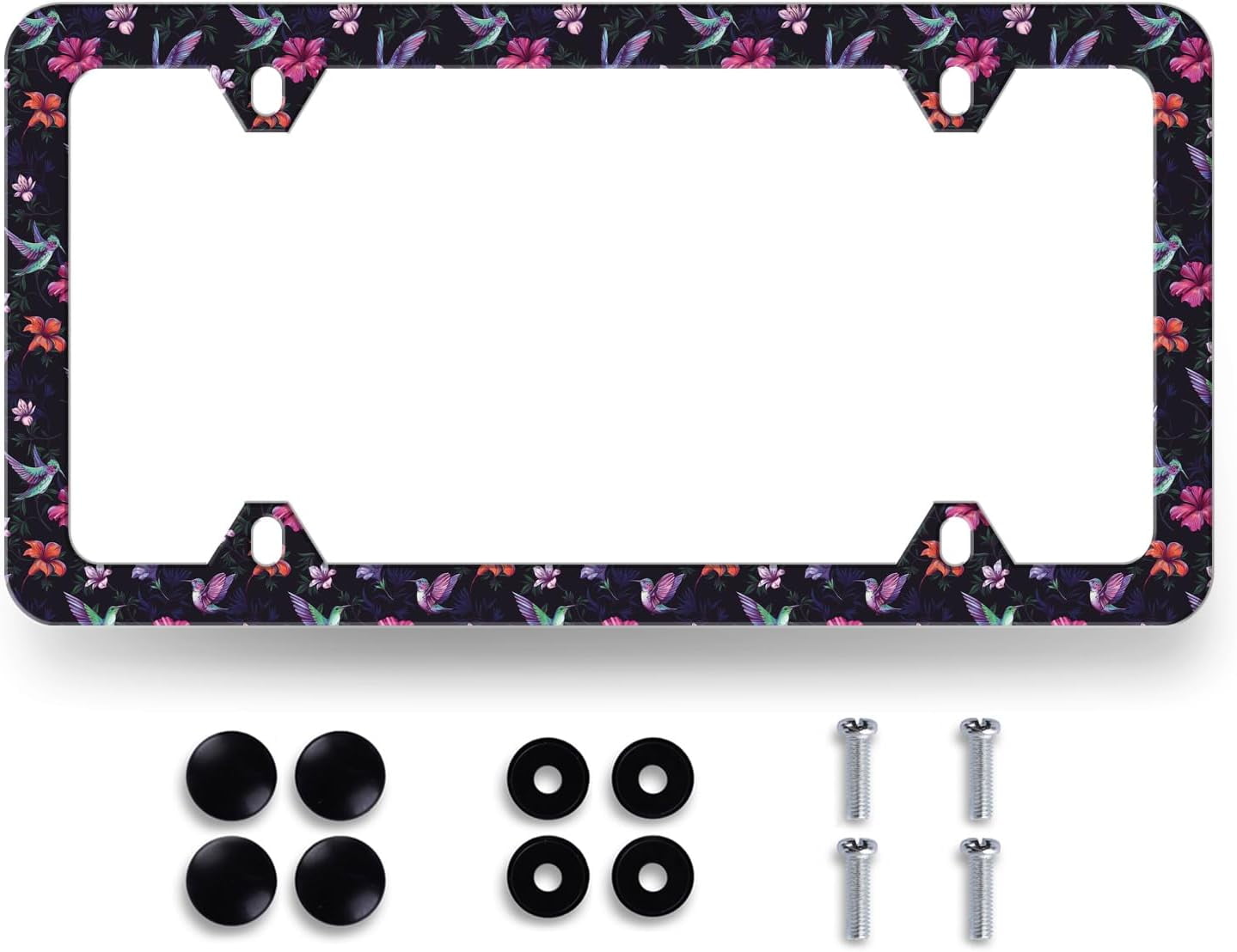 Beautiful License Plate Frame Colroful Tropical Flowers License Plate ...