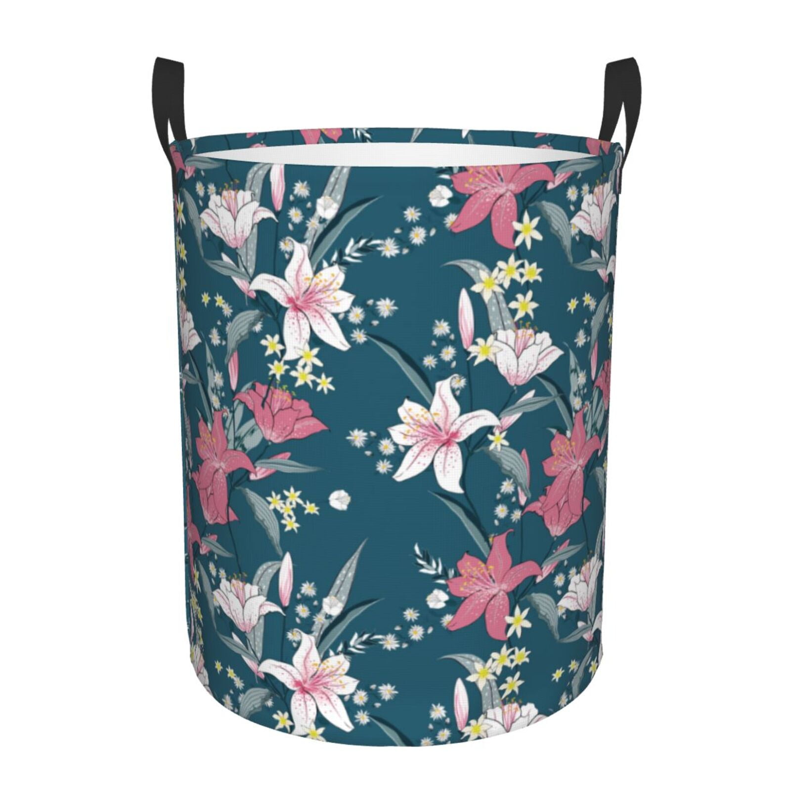 Beautiful Lilies Flowers Laundry Basket, Laundry Hamper Waterproof ...