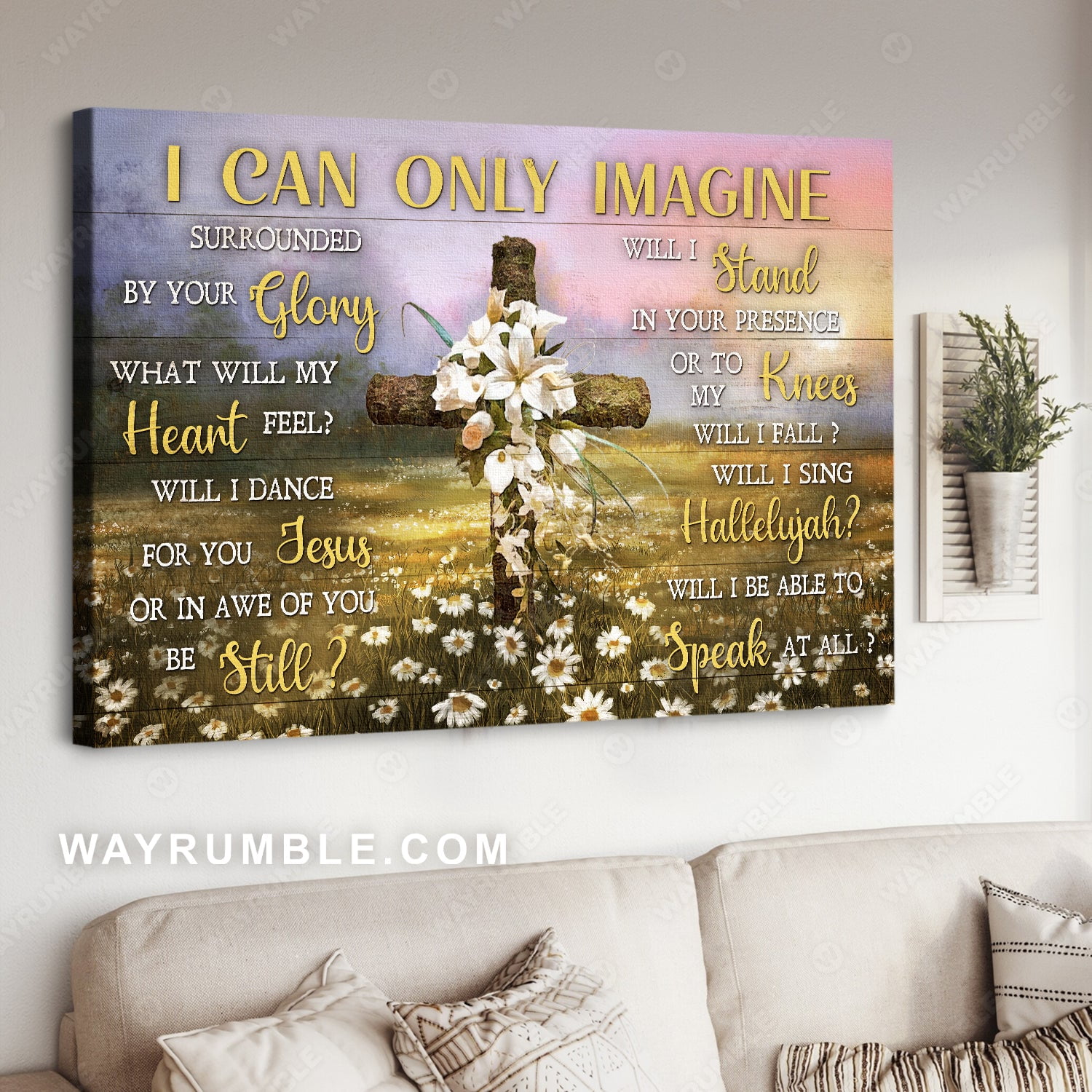 Beautiful Lily, Wooden Cross, Daisy Field, Colorful Sunset, I Can Only ...