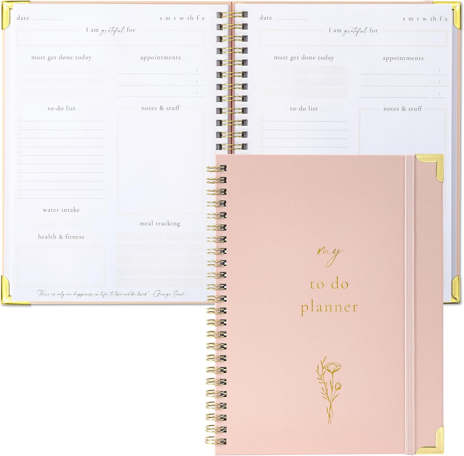 BIROYAL A5 Undated Daily Planner 120 Days To Do & Notes To Do List Pad ...