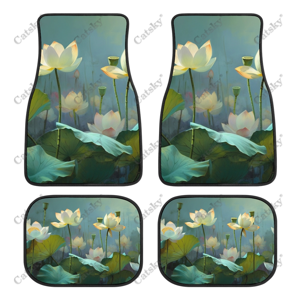 Beautiful Lotus Flower Car Auto Floor Mats Carpet Customized Car Floor ...