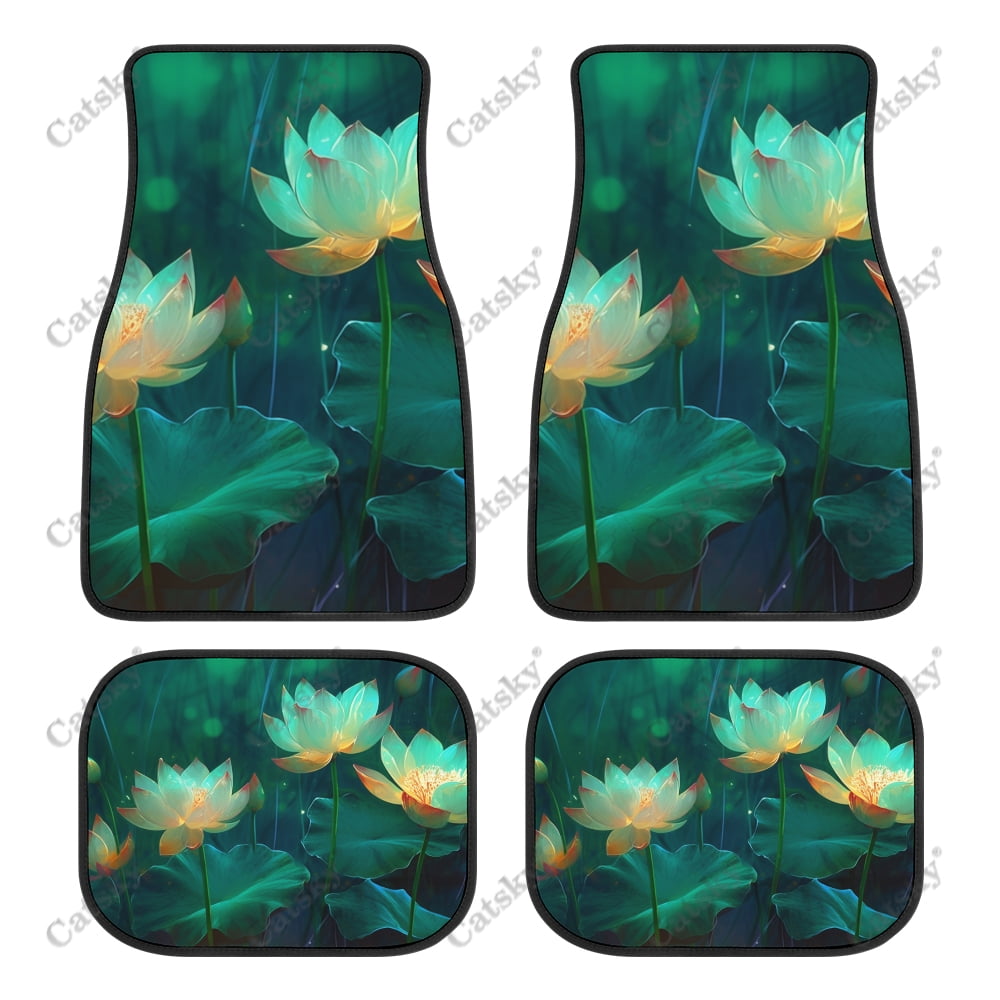 Beautiful Lotus Flower Car Auto Floor Mats Carpet Customized Car Floor ...