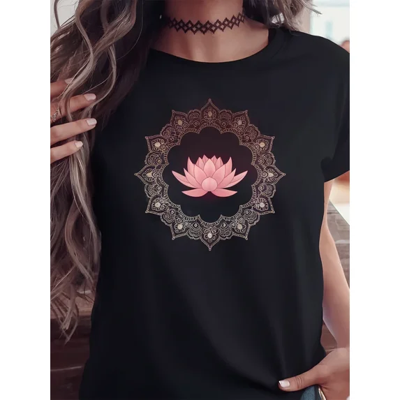 Beautiful Lotus Flower Graphic For Yoga And Peace Unisex T-Shirt up to ...