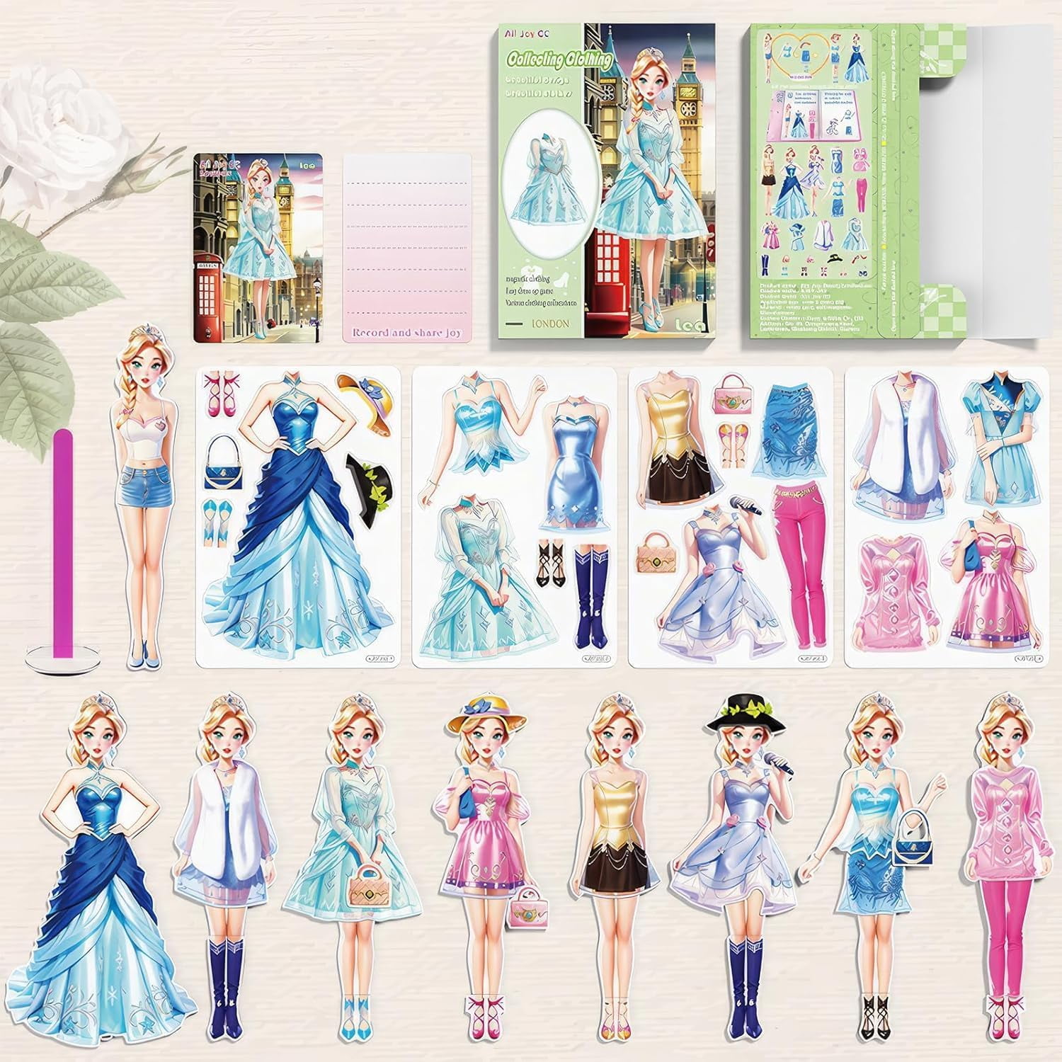 Beautiful Magnetic Princess Dress Up Paper Doll, 2025 Portable Magnet ...