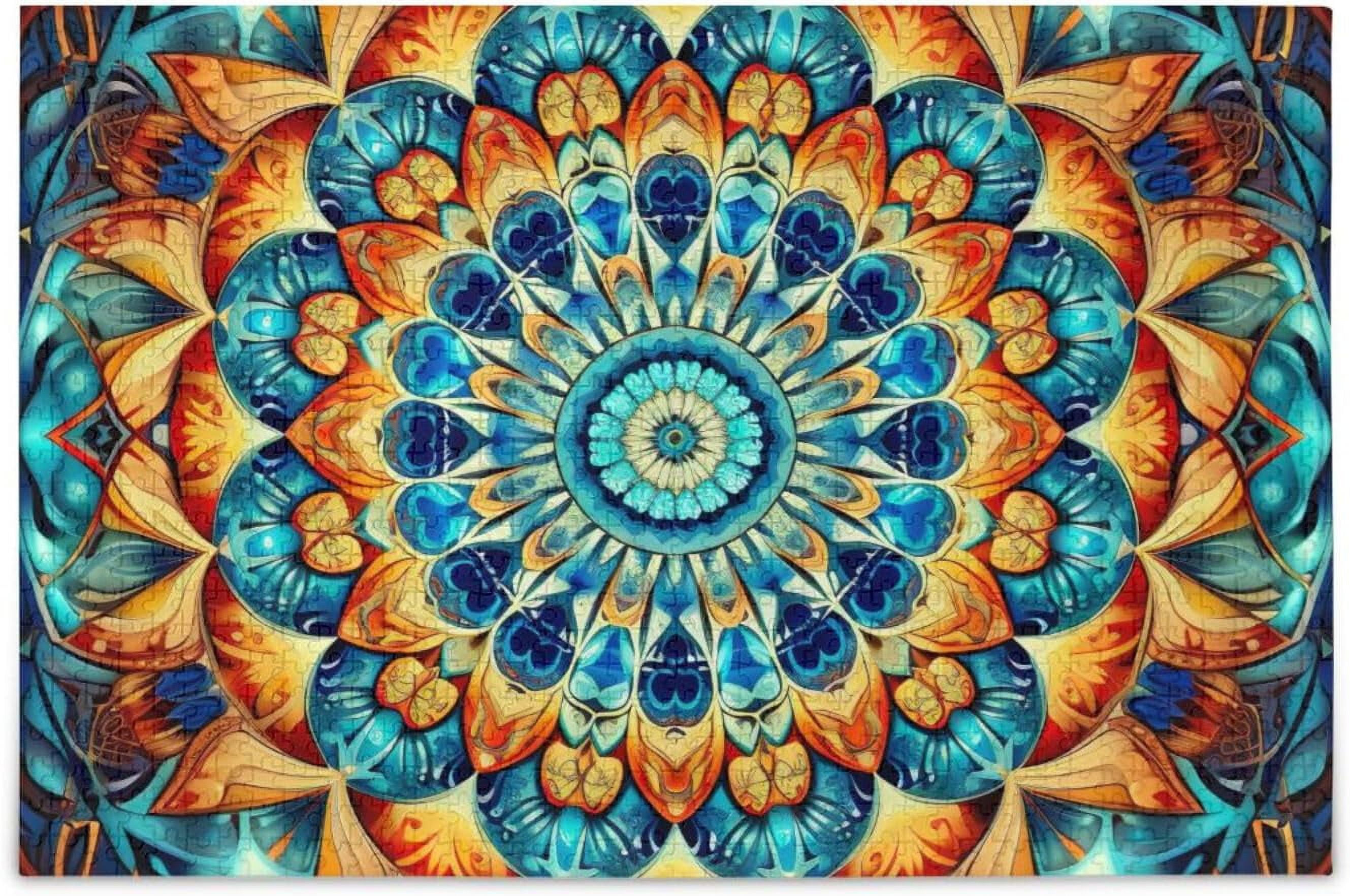 Beautiful Mandala Puzzle 1000 Pieces - Wooden Jigsaw Puzzles for Family ...