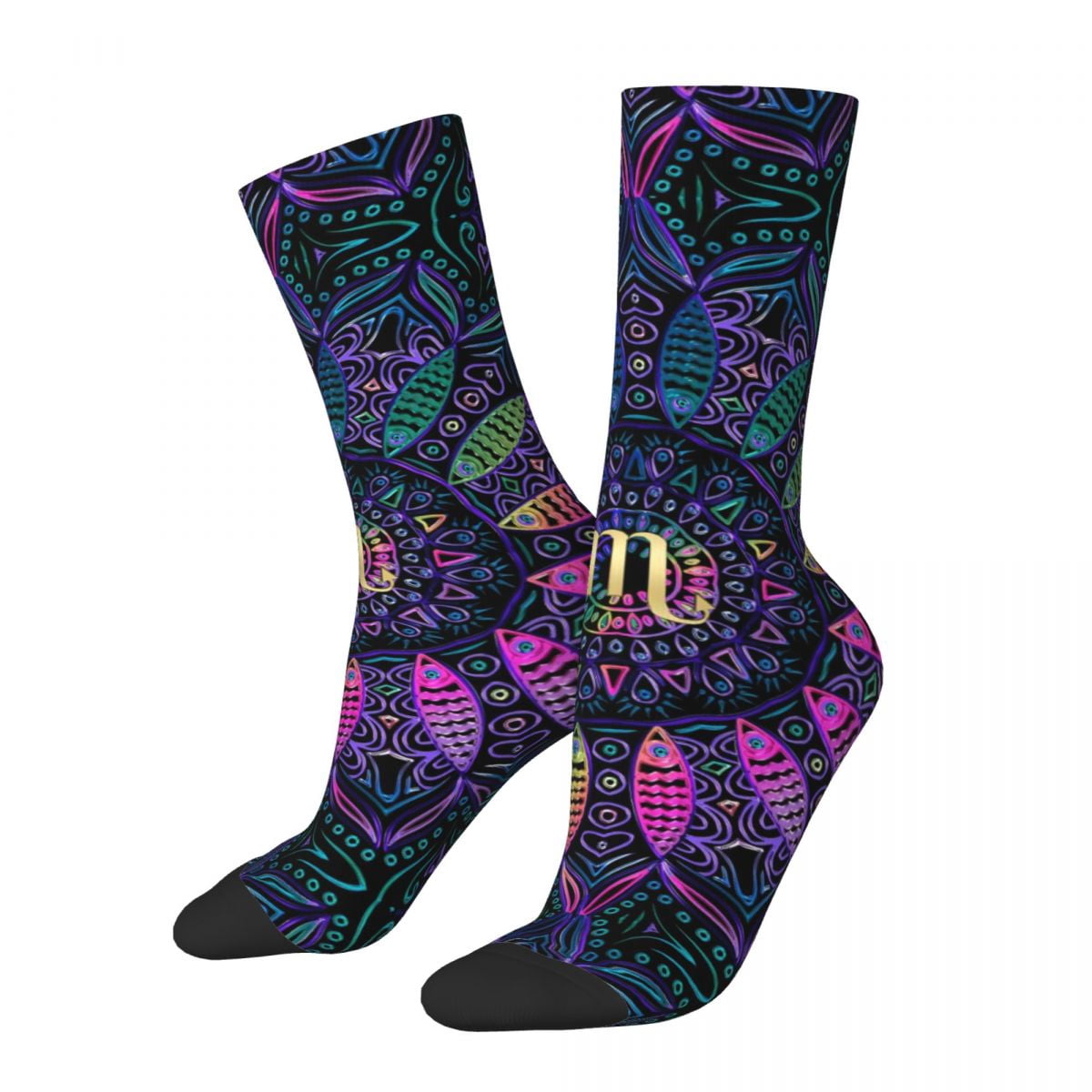 Beautiful Mandala Stockings Abstract Floral Print Socks Warm Soft ...