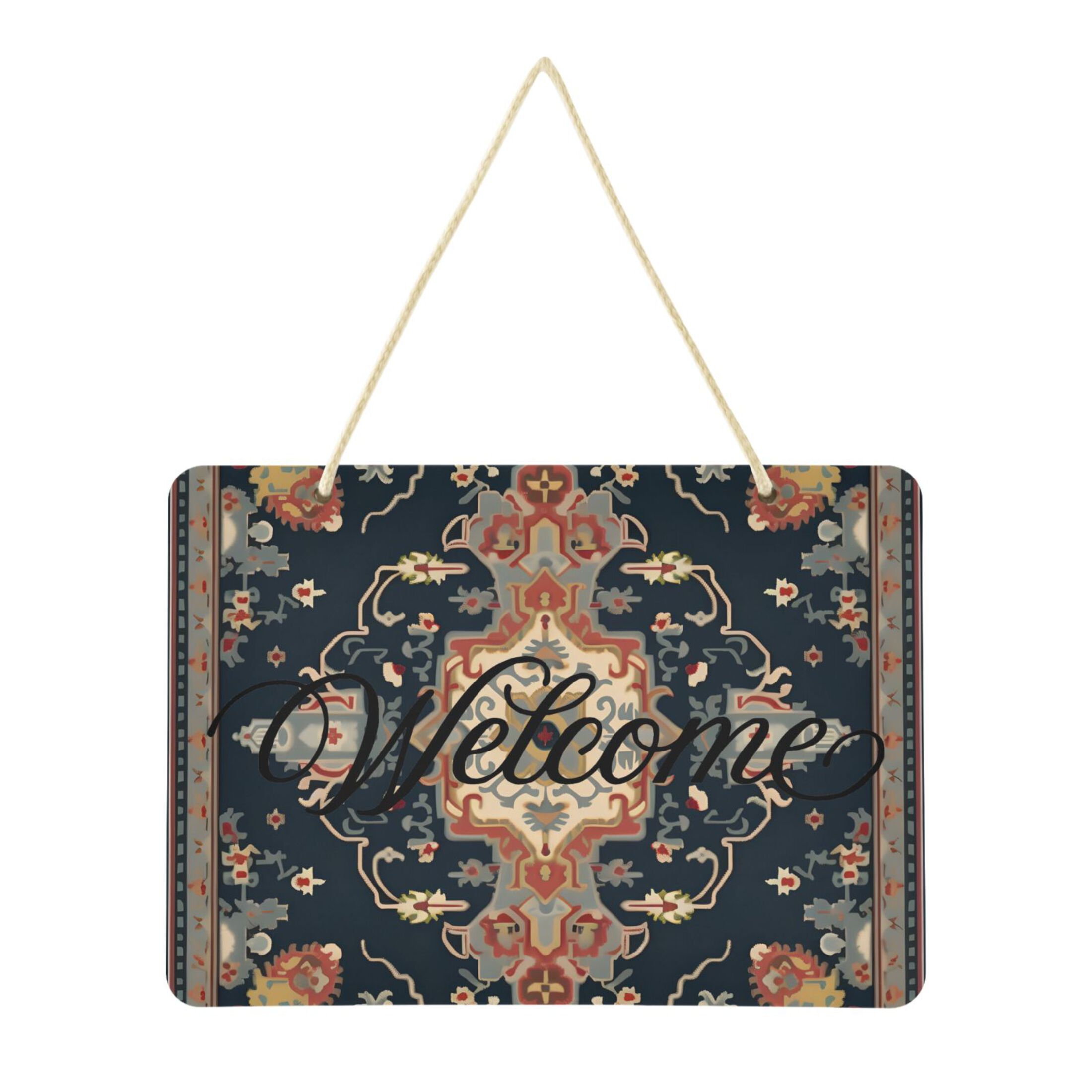 Beautiful Mandala Welcome Sign Front Door PVC 14x10 inch Hanger Hello ...