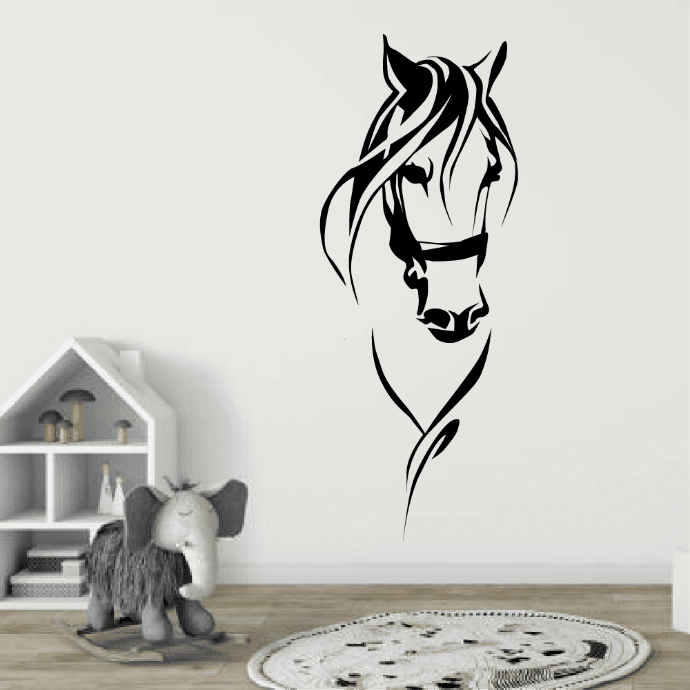 Beautiful Mare Stallion Horse Portrait Drawing Silhouette Hoerse Tough ...