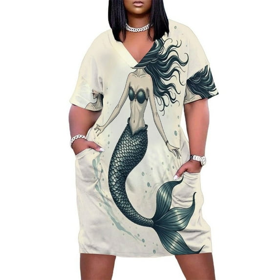 Beautiful Mermaid Loose Pocket Dress Dresses Summer Summer Dresses for ...
