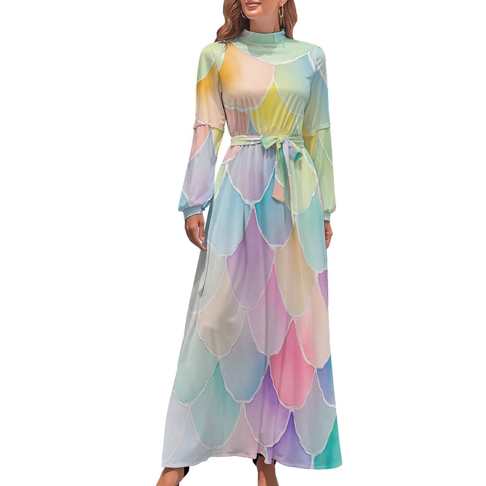 Beautiful Mermaid Scales Long Dress Women's Summer Skirt Dress for ...