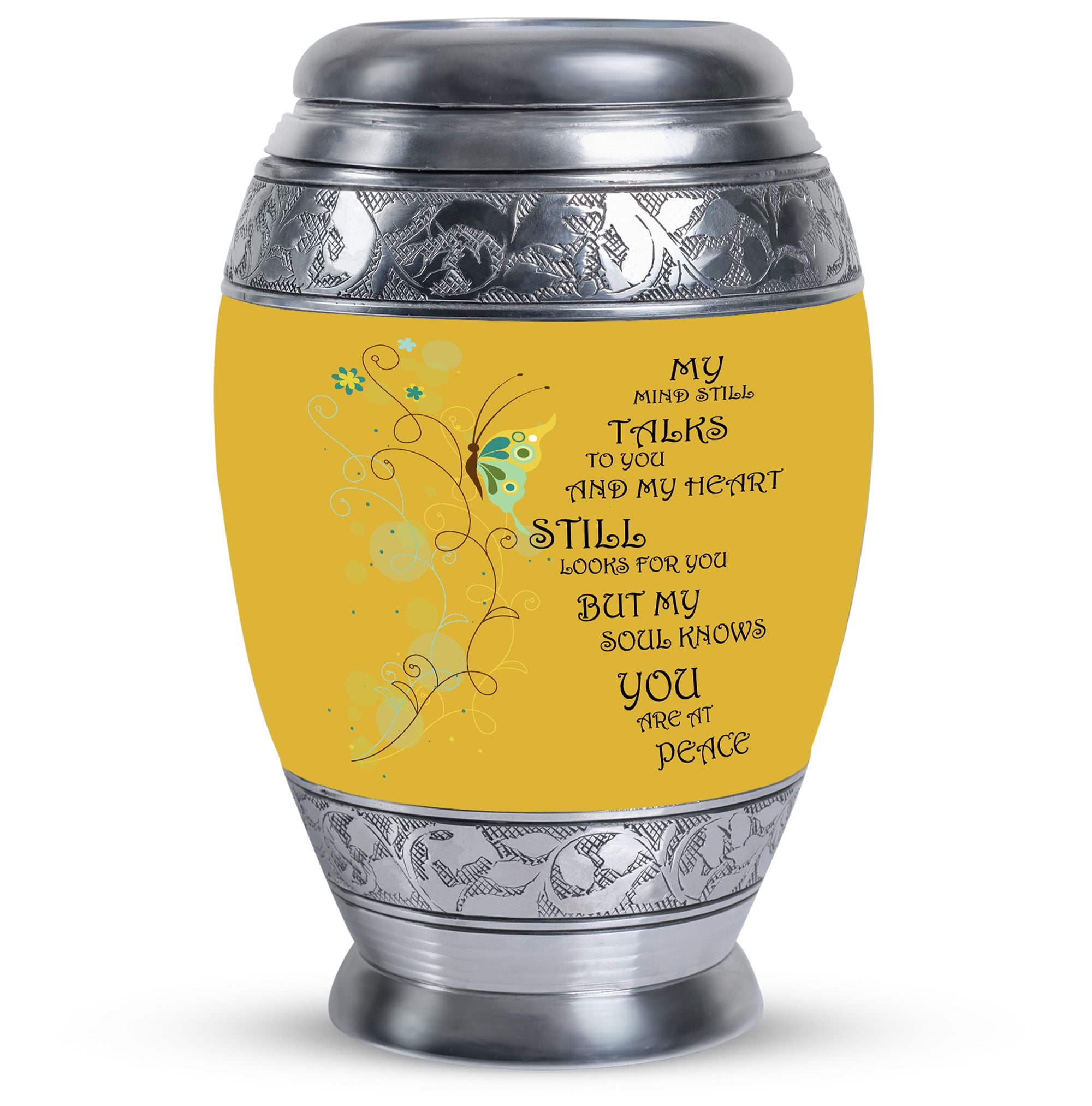 Beautiful Message On Yellow Urn Decorative Urns, Cremation Urns For ...