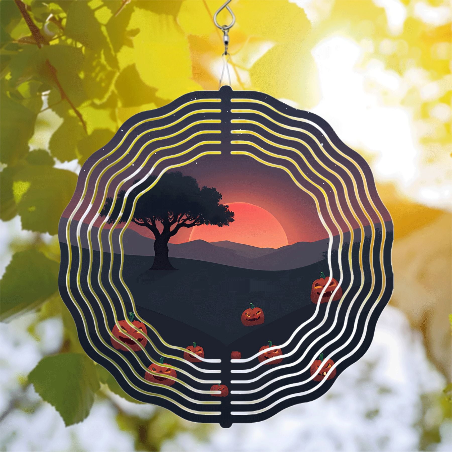 Beautiful Metal Hanging Wind Spinner with Circular Design - Perfect for ...
